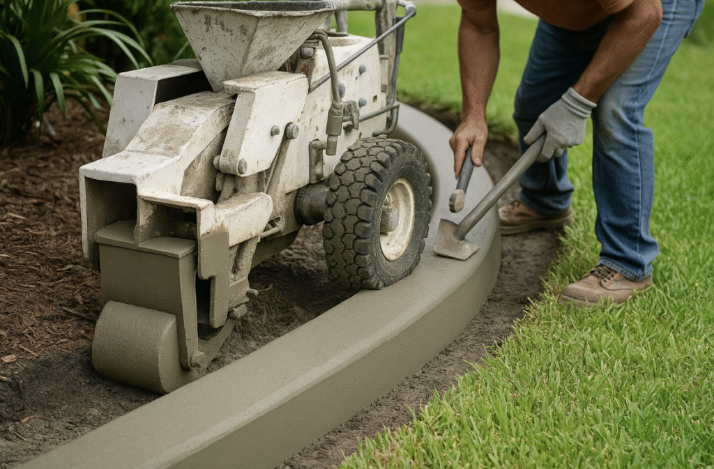 Curb Machine Concrete | How Landscape Curbing Machines
